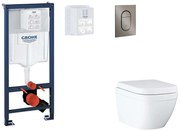 Grohe Rapid SL - Set předstěnové instalace, klozetu, sedátka SoftClose a tlačítka Arena Cosmopolitan S, Triple Vortex, kartáčovaný Hard Graphite SANI11BB5118