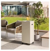 Planika Faro GAS - Venkovní plynový krb 142x36 cm 8kW bílá + ochranný kryt GO-FAW-00-K2