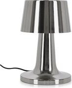 Kovová LED stolní lampa ve stříbrné barvě s kovovým stínidlem (výška 51 cm) Turner – Bizzotto