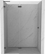Mexen, Mexen Lunar L levé otočné sprchové dveře 140 cm, transparentní, pistolový kov - 834L-140-000-95-00-L