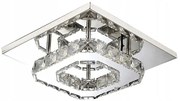 Toolight - Křišťálová hranatá stropní lampa Glamour 8W neutrální barva APP406-C, chromová, OSW-65004