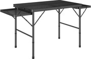 Skládací campingový stůl Outsunny, hliníkový 137x62x67 cm, se skládacími stranami a nastavitelnou výškou, přenosný a lehký, s kovovým mřížkovým pracov