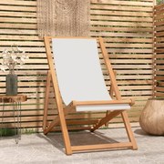 Kempingová židle teak 56 x 105 x 96 cm krémová