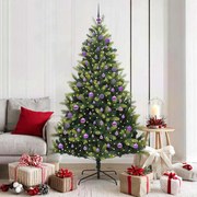 Umělý skládací vánoční stromeček 300 LED Zelená 180 cm PVC a PE 3395997