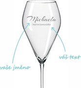Pískovaná sklenička na prosecco se jménem