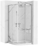 Čtvrtkruhový sprchový kout REA LOOK 80x80 cm, chrom/transparent - bez vaničky