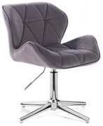 LuxuryForm DESIGN Židle MILANO VELUR na stříbrném kříži - tmavě šedá