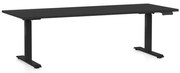 Výškově nastavitelný stůl OfficeTech D, 200 x 80 cm, černá podnož, černá
