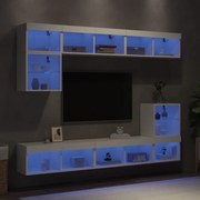 8dílná obývací stěna s LED osvětlením bílá kompozitní dřevo 3216668