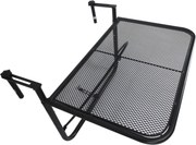 Závěsný stůl Outsunny na balkon s 3 stupni nastavení výšky, vyrobený z kovu, odolný vůči povětrnostním vlivům, vedlejší stůl pro balkonové zábradlí, t