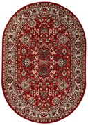 Sintelon, Kusový koberec Teheran Practica 59/CVC ovál, 160x230, červená, chodba / předsíň