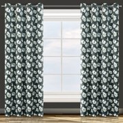 Design 91 Záclona 140x250 Aida zelená tmavá ginkgo listy připravené na průchodky