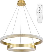 Toolight Toolight, LED stropní svítidlo 60cm, 55W, 3500lm + dálkové ovládání, APP1772-CP, zlatá matná, OSW-06351