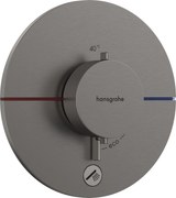 Hansgrohe ShowerSelect Comfort S, termostat pod omítku pro 1 spotřebič a další výtok, kartáčovaný černý chrom, HAN-15562340