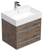 Koupelnová skříňka s umyvadlem SAT Cube Way 60x53x46 cm dub Wellington mat CUBE46602DWSAT