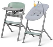 KINDERKRAFT SELECT-Dětská jídelní židle LIVY Premium Olive green +lehátko CALMEE