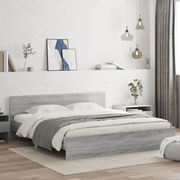 Rám postele s čelem šedý sonoma 200 x 200 cm 3207460