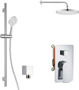 kielle Vega - Sprchový set s baterií pod omítku, pro 2 spotřebiče, s příslušenstvím EcoSpare a tělesem, chrom 20618SP50