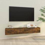 Nástěnné TV skříňky 2 ks kouřový dub 100 x 30 x 30 cm kompozit