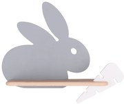 LED Dětské nástěnné svítidlo s poličkou RABBIT LED/4W/230V šedá/bílá/dřevo