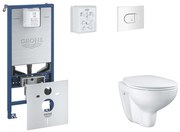 Grohe Rapid SLX - Set předstěnové instalace, klozetu, sedátka SoftClose a tlačítka Arena Cosmopolitan, alpská bílá SANI11BB3104