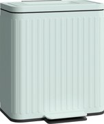 Küchenmülleimer, 2 x 20 L-Fächer, effiziente Mülltrennung, Fußpedal, Kunststoff, Metall, Grün