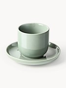 Sada porcelánových pohárků na espresso's podšálky Nessa, 4 díly