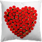 Dekorační povlak na polštář 43x43 Jess Eco Cork Heart bílý červený Domarex