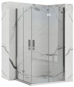 Obdélníkový sprchový kout REA MOLIER DOUBLE 80x90 cm, chrom/transparent - bez vaničky