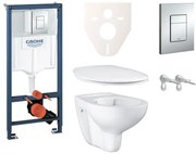 Cenově zvýhodněný závěsný WC set GROHE do lehkých stěn / předstěnová montáž + WC GROHE Bau Ceramic SIKOGRS3G0
