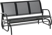 Závěsná lavice Outsunny pro 3 osoby s houpacím mechanismem, kovová zahradní houpačka, nosnost až 300 kg, zahradní nábytek pro zahradu a terasu, rozměr