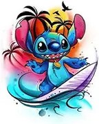 Diamantové malování - motivy z oblíbené kreslené pohádky "Lilo a Stitch"- hranaté diamanty I Rozměry: 20x25 cm, Varianta: D