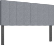 HOMCOM čalouněné čelo postele, 3 výšky, látka se vzhledem lnu, pěnová výplň — šedé (pro postele 150–160 cm) | Aosom