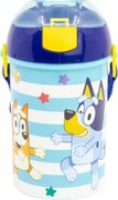 Plastová láhev na pití s brčkem, víčkem a popruhem Bluey - BPA Free - 450 ml
