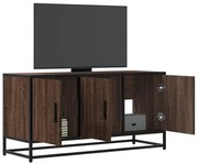 TV skříňka hnědý dub 100 x 35 x 50 cm kompozitní dřevo a kov