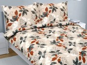 Bellatex Povlečení bavlna na dvoudeku Podzimní listí Oranžová,Šedá,Béžová rozměr 1ks 180x200, 2ks 70x90 cm