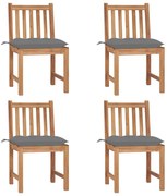 Zahradní židle 4 ks s poduškami masivní teak 3073104