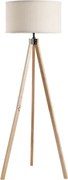 HOMCOM stojací lampa ve skandinávském stylu 40 W max. Rozměry Ø 45D x 45Š x 152V cm, borovicové dřevo, lněná béžová