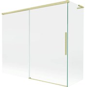 Mexen Rox L vanová zástěna 2-křídlová posuvná 180 + 80 x 150 cm, transparentní, zlatý kartáčovaný - 8C9L-180-080-55-00