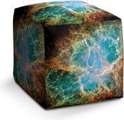 Sablio Taburet Cube Vesmírná abstrakce - 50x50x50 cm