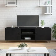 Tv Skříňka Betonově Šedá 150 X 30 X 50 Cm Kompozitní Dřevo Černá