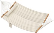 Houpací síť Outdoor 200x140 cm, dvouvrstvá houpací síť s kapsou na zásobník na hlavu, dřevěné tyče do 200 kg