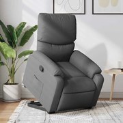 Zvedací polohovací křeslo tmavě šedé textil 3204825