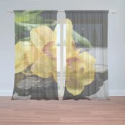 Sablio Záclony Žluté orchideje: 2ks 150x250cm