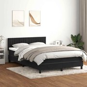 Box spring postel s matrací a LED černá 160x210 cm samet 3317081