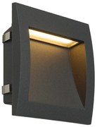SLV 233615 Downunder Out LED L, antracitové zápustné svítidlo do stěny, 3,3W LED, 3000K, 14x14cm, IP55