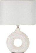 Bílá keramická stolní lampa s textilním stínidlem (výška 43 cm) Seta – Mauro Ferretti