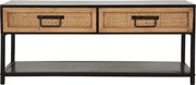 Černý/v přírodní barvě kovový TV stolek 95x38x38 cm Hanoi – Mauro Ferretti