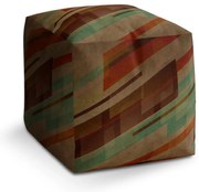 Sablio Taburet Cube Hnědá abstrakce: 40x40x40 cm