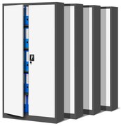 4x sada plechová policová skříň JAN, 900 x 1850 x 400 mm, antracitovo-bílá